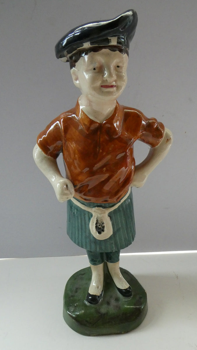 SCOTTISH POTTERY. 1920s Figurine of Wee Macgregor in Kilt and Bonnet ...