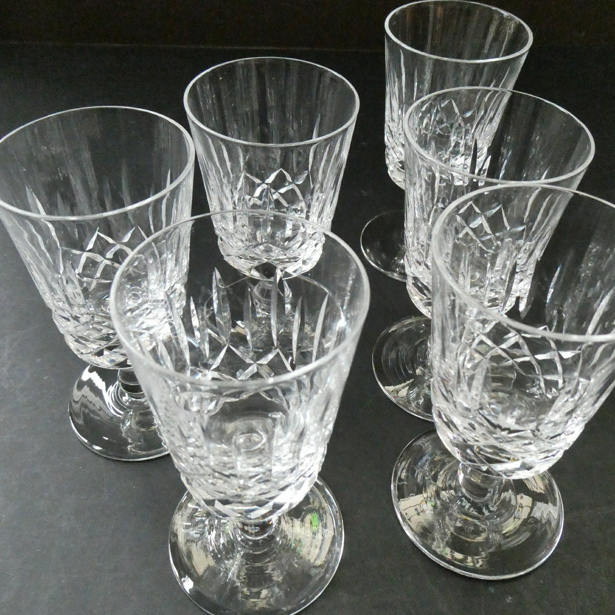 EDINBURGH CRYSTAL Appin Pattern Set of SIX Matching Sherry or Liqueur ...