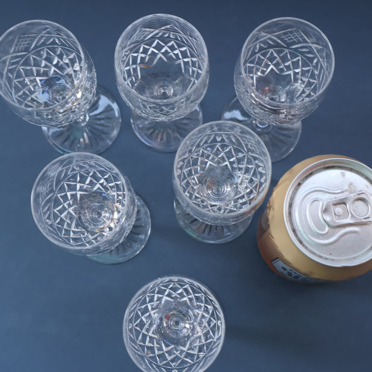 SET OF SIX EDINBURGH CRYSTAL (EDI8 Pattern) Small White Wine Glasses ...