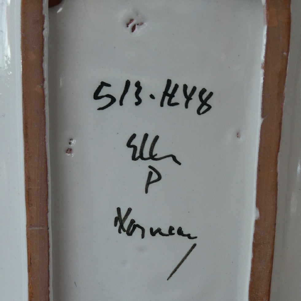 Unusual LARGE Vintage 1950s NORWEGIAN Hand-Painted Plate. Elle Pottery ...