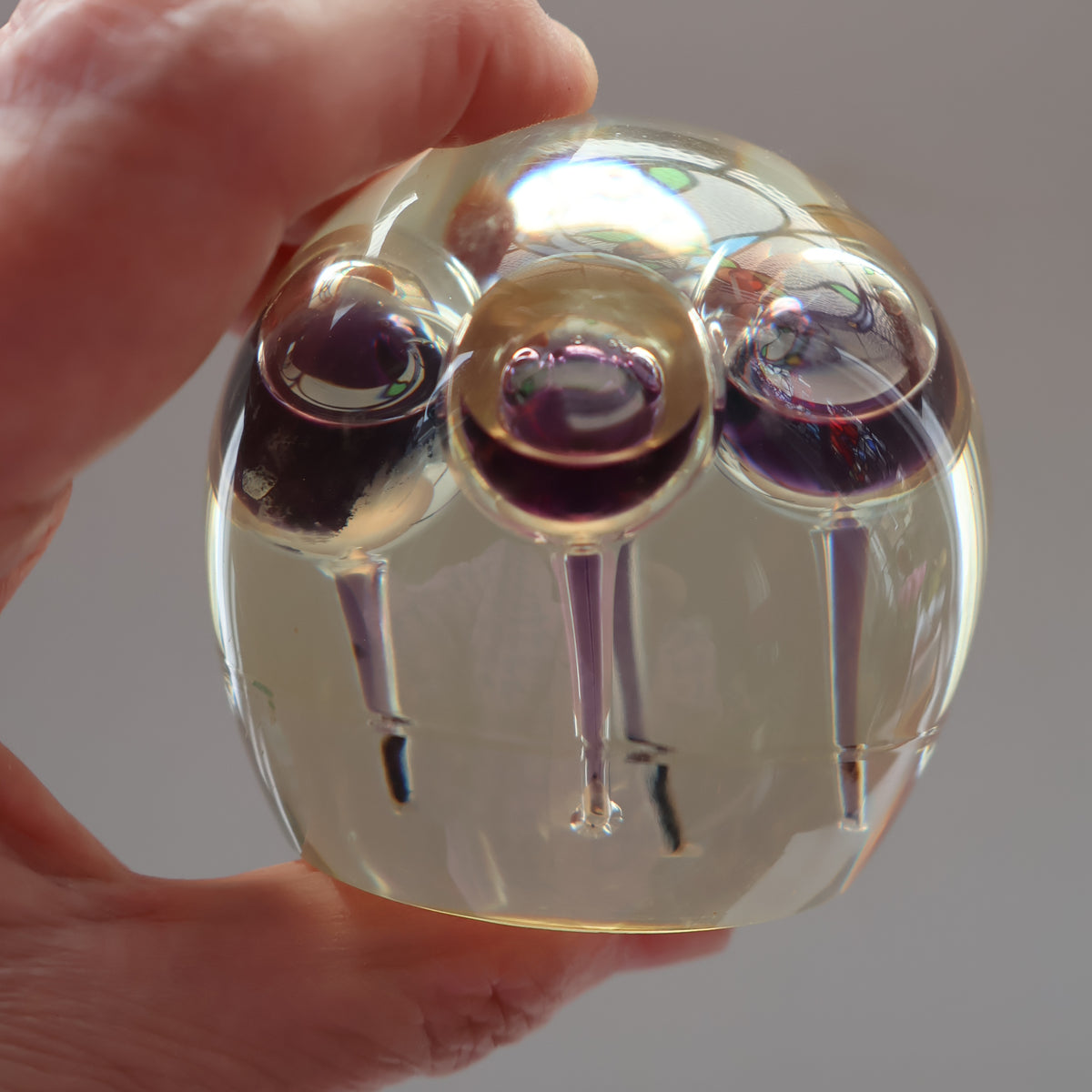 Vintage MIDTON CRAFTS 1970s SCOTTISH Acrylic Paperweight with Bubble I ...