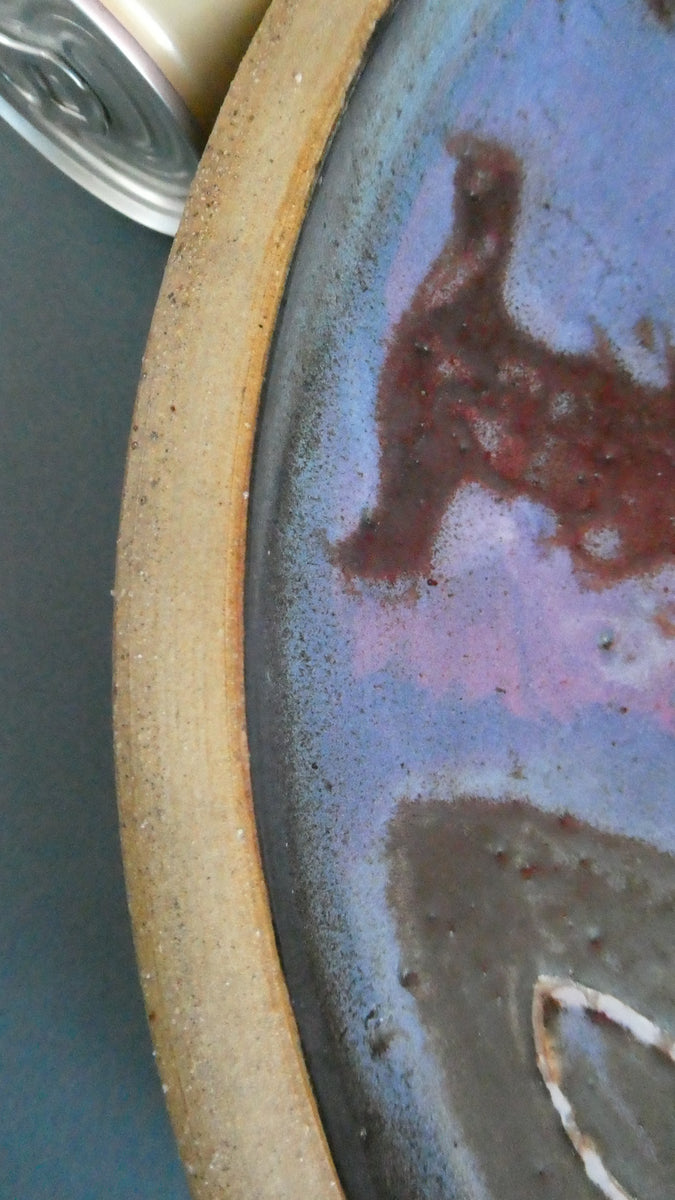 SCOTTISH POTTERY. Large 1970s Round Shallow Plate. Davey Pottery, Cast ...