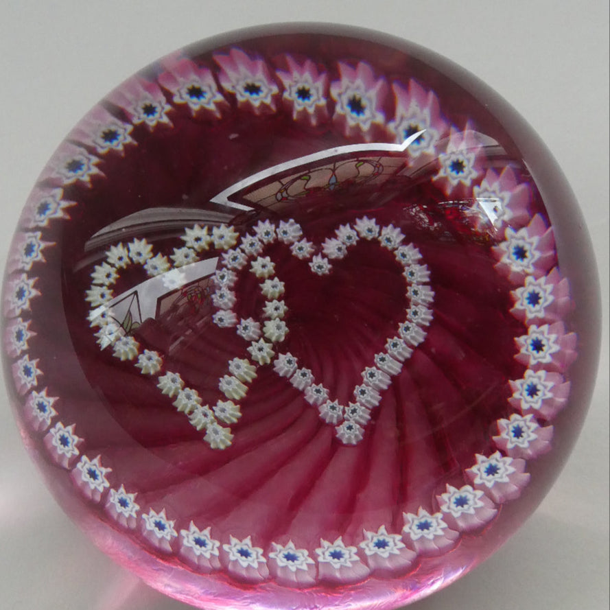 Vintage 1989 Caithness Paperweight. Double Heart or LUCKENBOOTH Motif ...