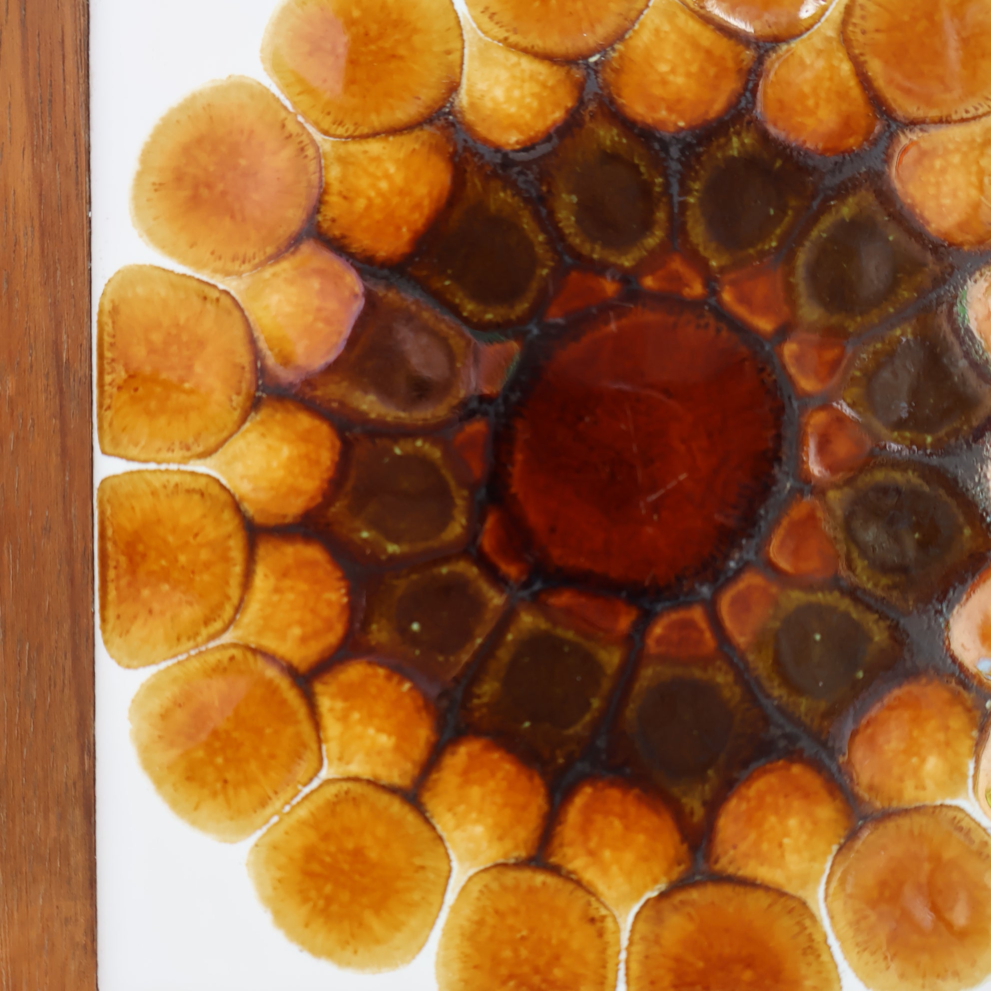 1960s Vintage WYNNCRAFT Cheese or Chopping Board with Two Abstract Cer ...