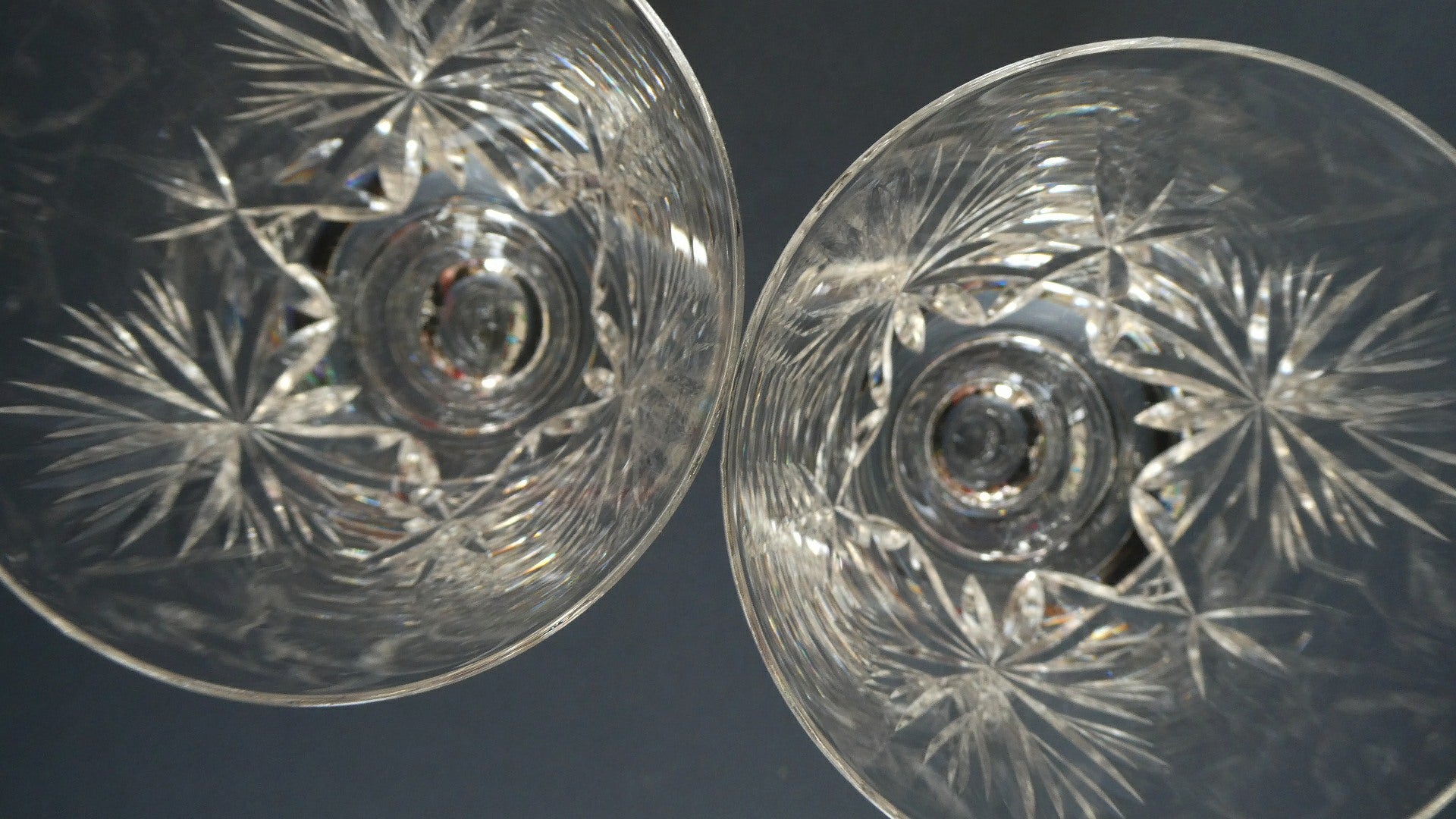 Vintage PAIR Edinburgh Crystal HOCK Wine Glasses. STAR OF EDINBURGH Pa ...