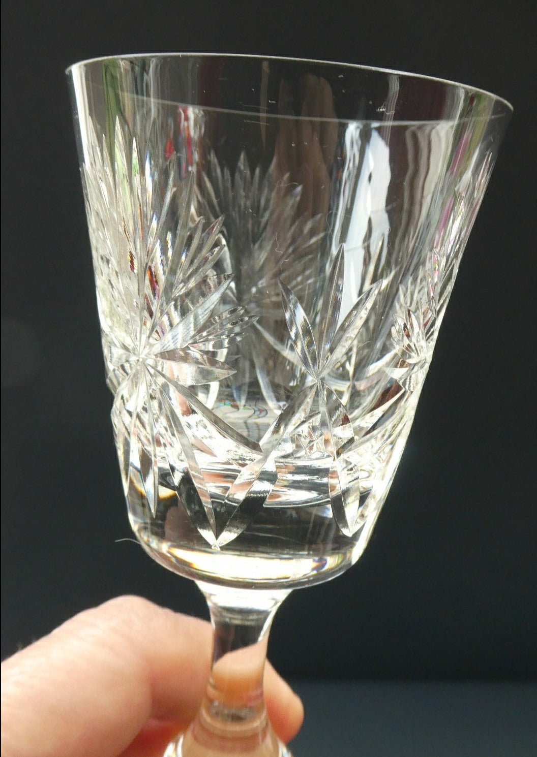 Vintage PAIR Edinburgh Crystal HOCK Wine Glasses. STAR OF EDINBURGH Pa ...