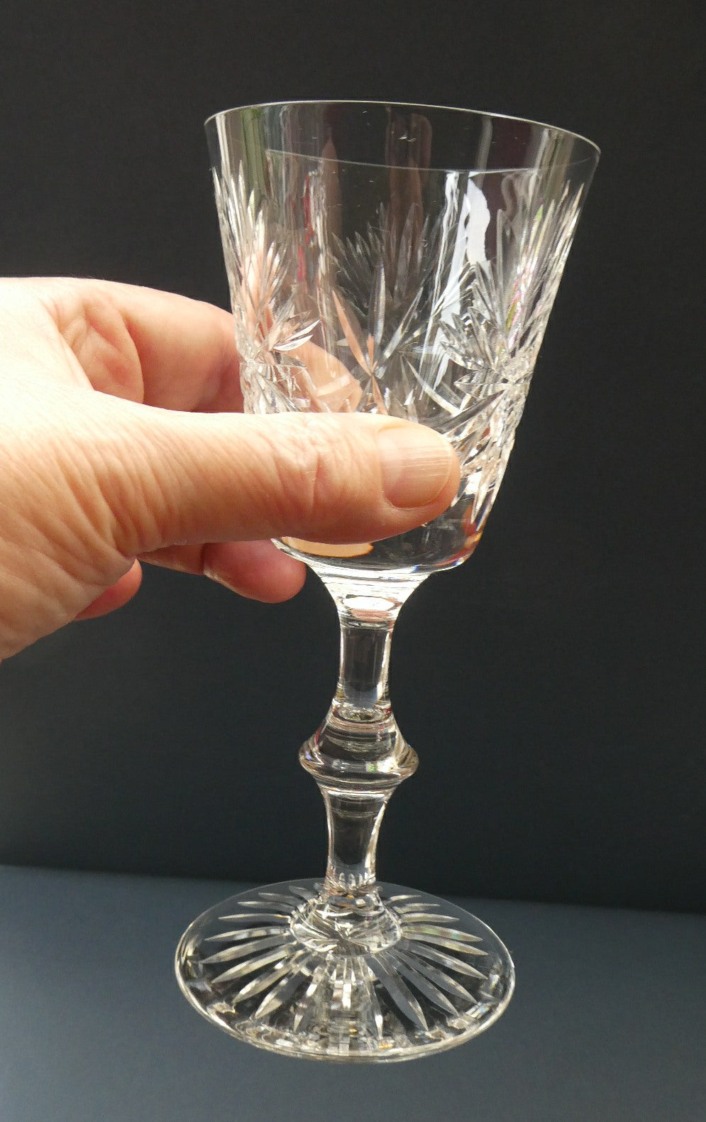 Vintage PAIR Edinburgh Crystal HOCK Wine Glasses. STAR OF EDINBURGH Pa ...