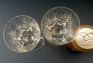 Vintage PAIR Edinburgh Crystal HOCK Wine Glasses. STAR OF EDINBURGH Pa ...