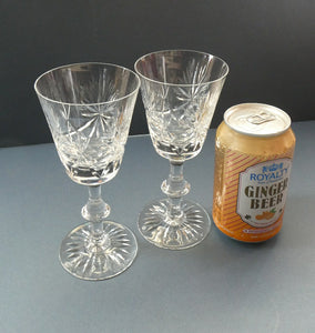 Vintage PAIR Edinburgh Crystal HOCK Wine Glasses. STAR OF EDINBURGH Pa ...