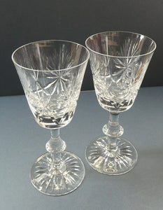 Vintage PAIR Edinburgh Crystal HOCK Wine Glasses. STAR OF EDINBURGH Pa ...