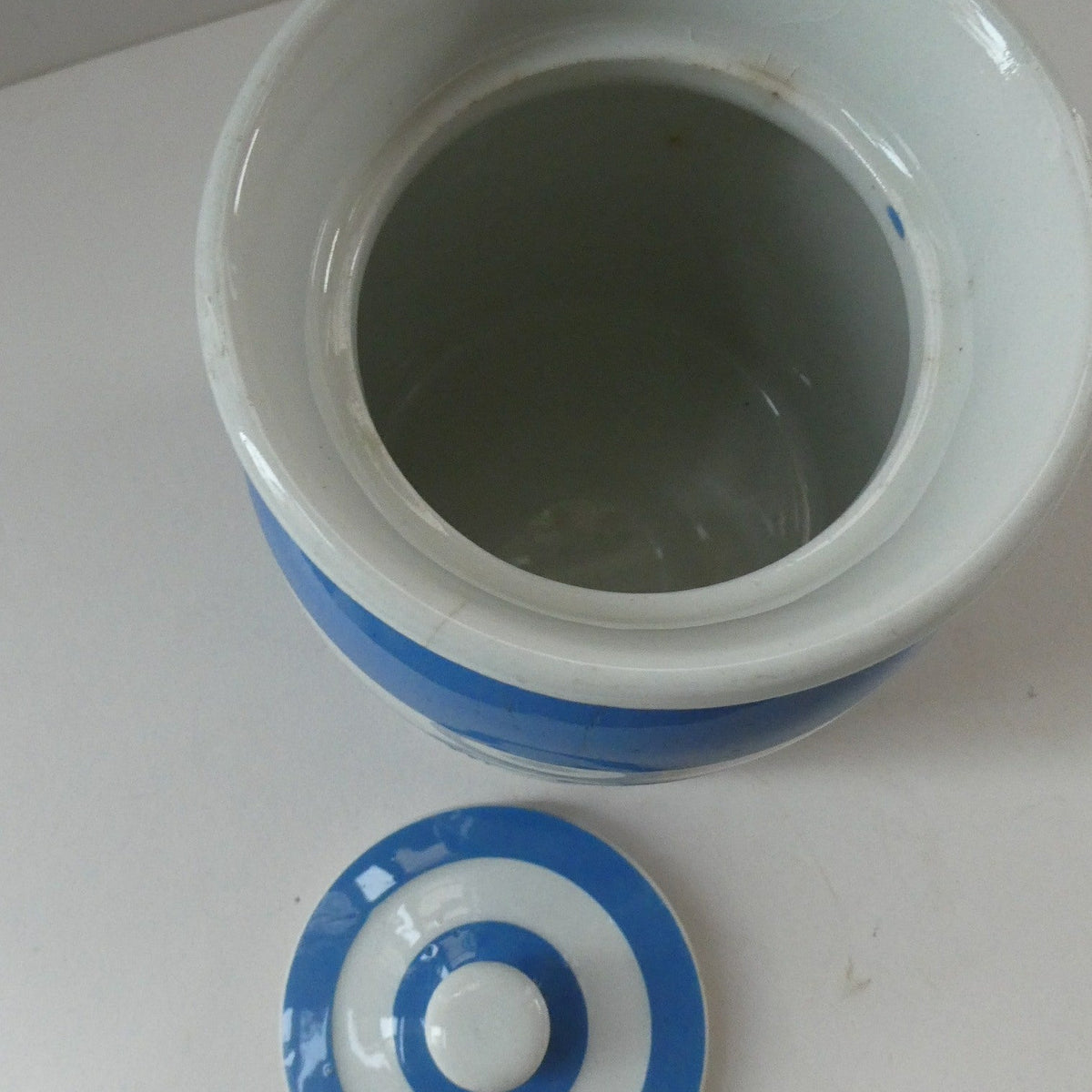 Rare Vintage 1930s TG Green CORNISHWARE Storage Jar. Marked SAGO. 5 3 ...