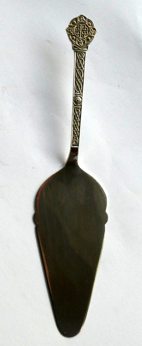 Vintage Lindisfarne CELTIC Design SOLID SILVER Cake Slice by Cooper Br ...