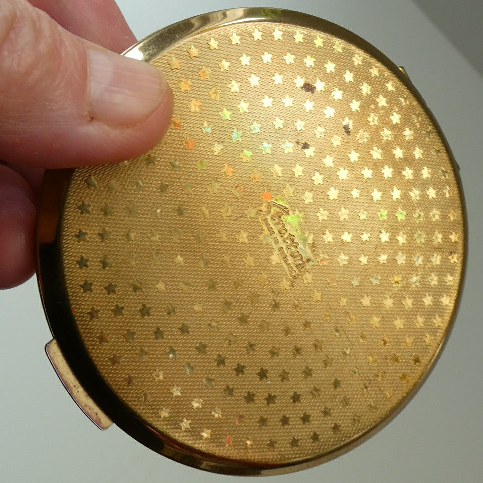 Vintage 1950s POWDER COMPACT with Orange Roses. Design by STRATTON ...