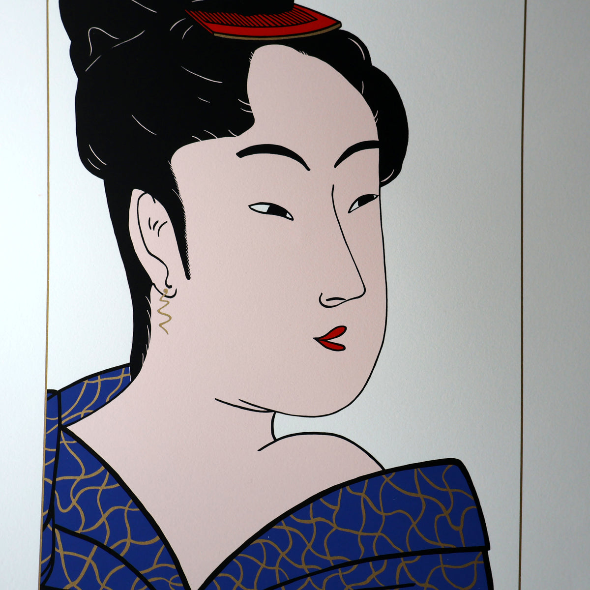 Vintage 1970s LARGE Original Screenprint of a Japanese Lady: Lass of I ...