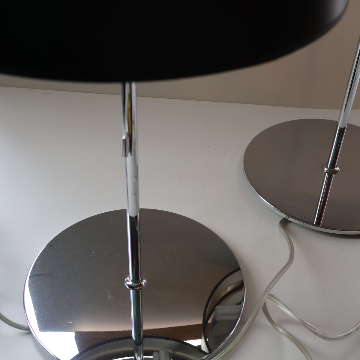 (B) Contemporary GERMAN Design. 1980s "Hulsta" Table Lamp Black & Chro ...