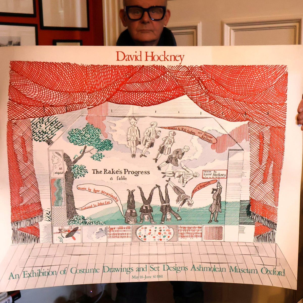 Original Poster 1980s DAVID HOCKNEY "A Rake's Progress" Drop Curtain D ...