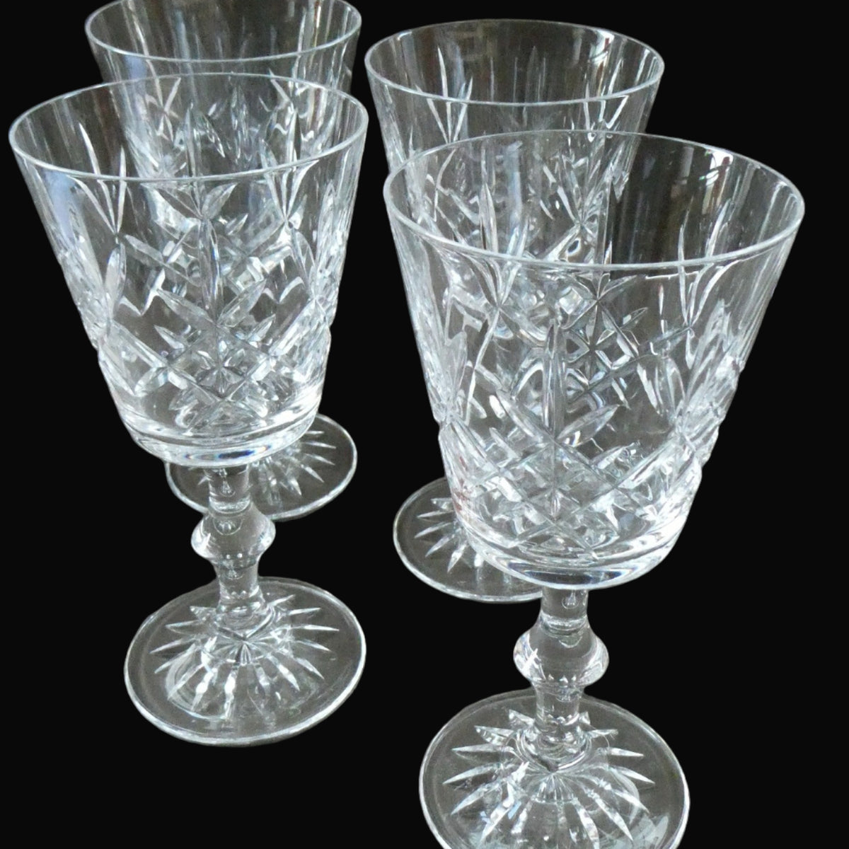 (A) PAIR of Edinburgh Crystal Large Red Wine Goblets. LOMOND PATTERN 6 ...