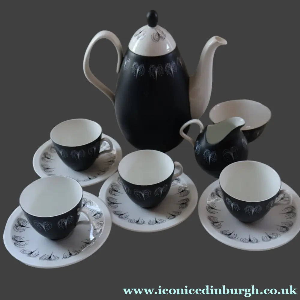Fine 1950s FOLEY DOMINO Bone China Coffee Set. Designed by Hazel Thump ...