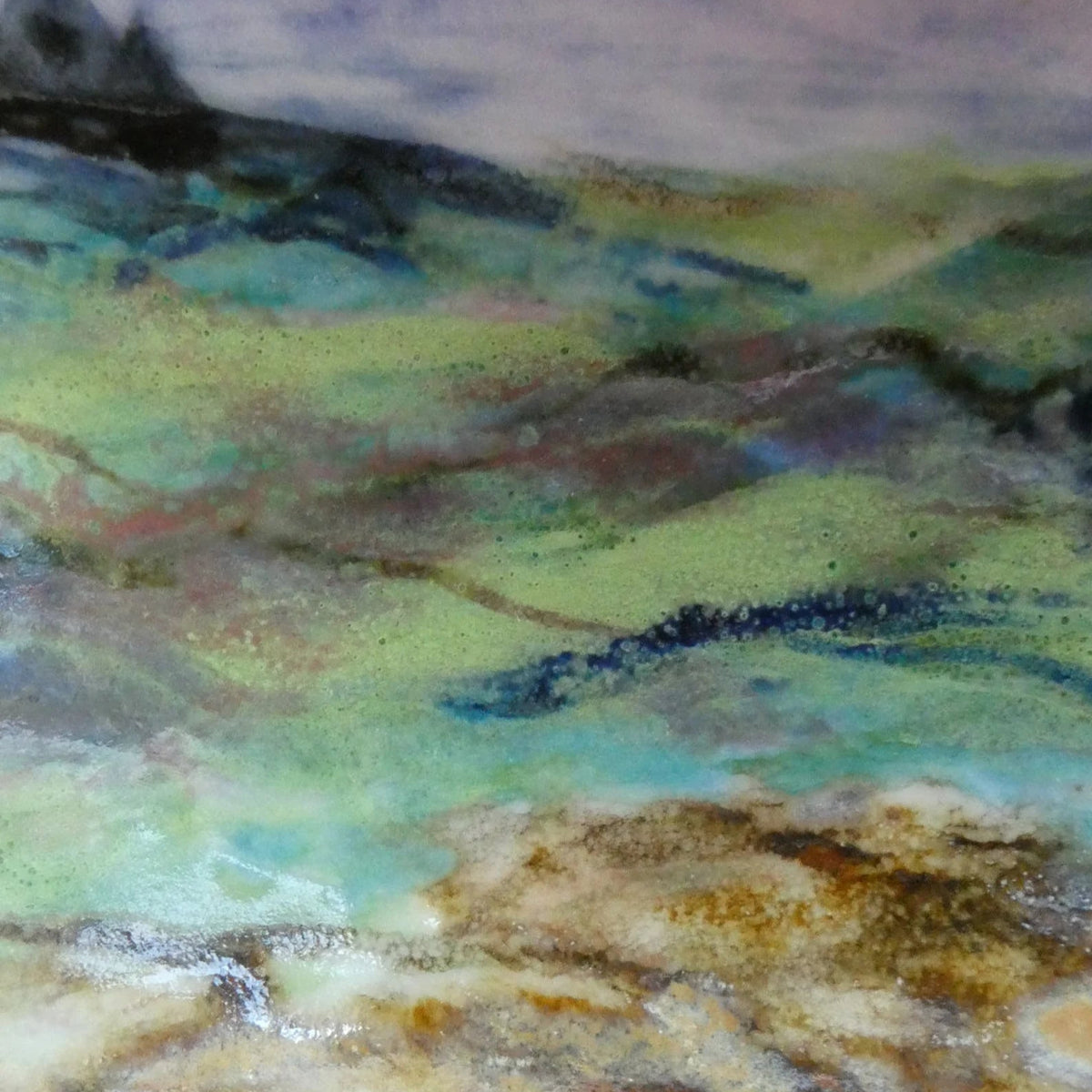 SCOTTISH POTTERY. Pretty Hand-Painted Highland Landscape HIGHLAND Ston ...