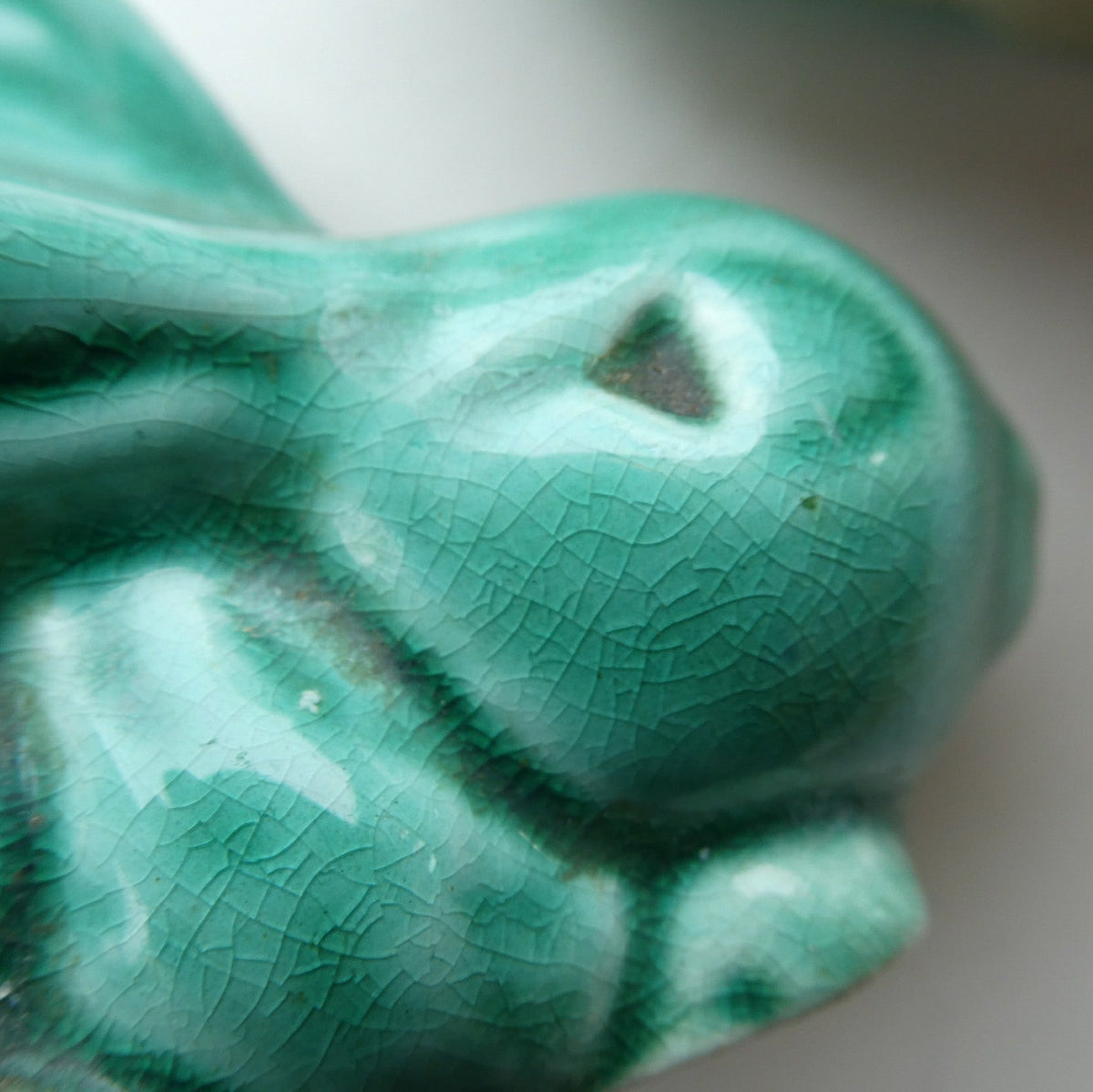 Rare PAIR of Vintage 1930s CEE DEE (Sylvac) Green Shiny Crouching Rabb ...