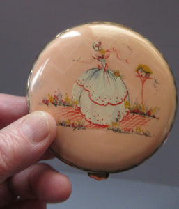 Unusual Vintage 1930s / 1940s Powder Compact. With Pink Celluloid Fini ...