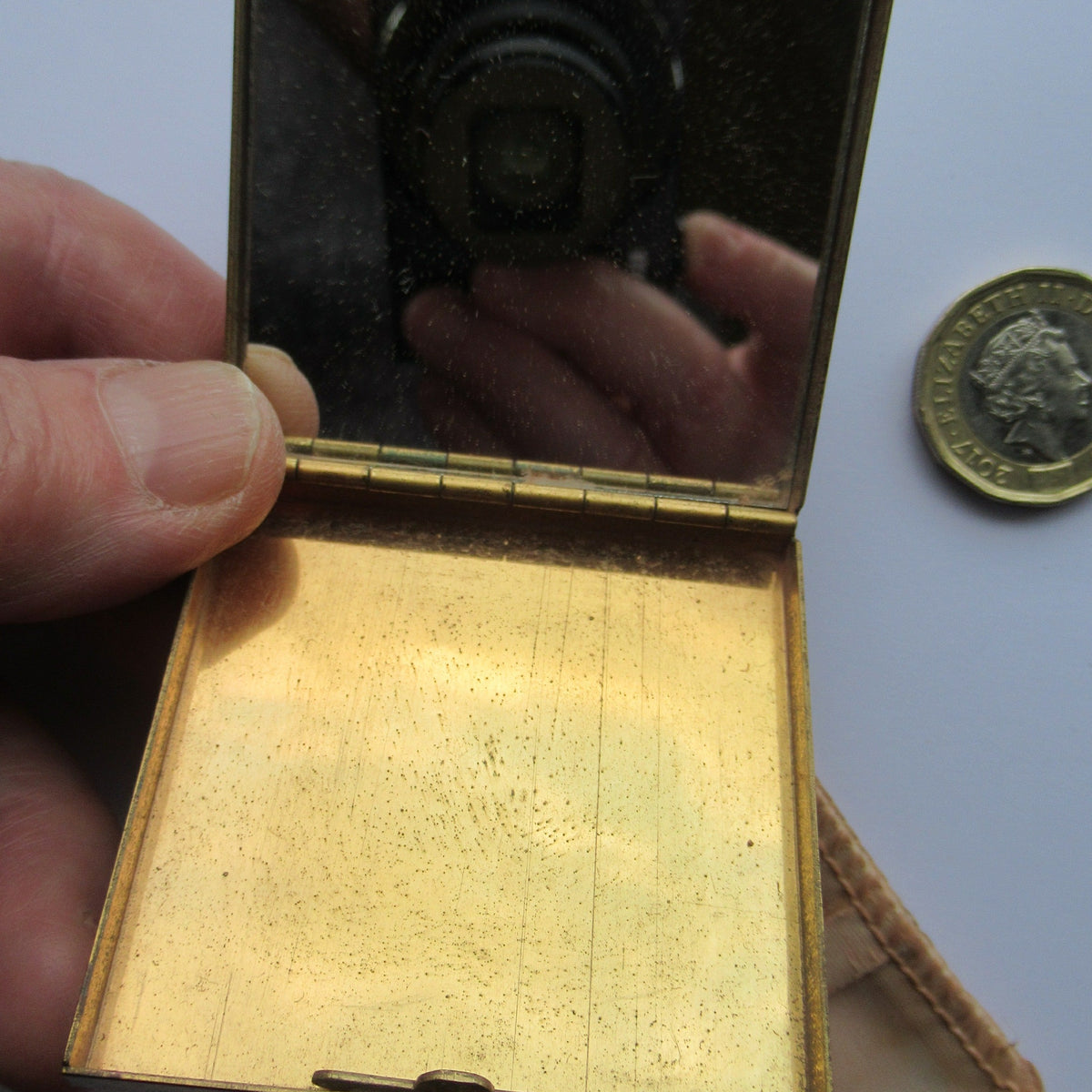 Vintage 1950s Square Shape POWDER COMPACT with Mother of Pearl Lid ...