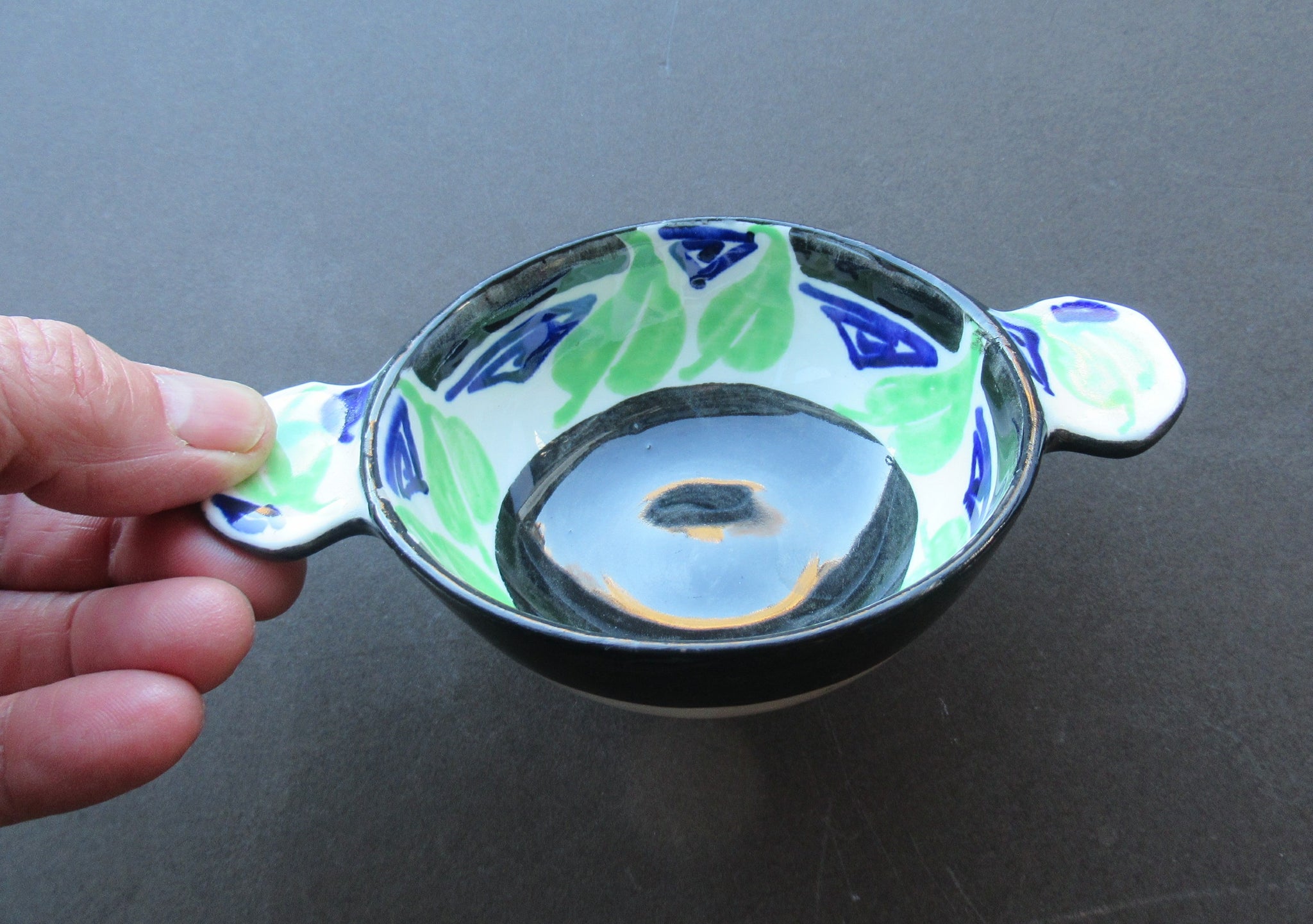 SCOTTISH POTTERY Bowl. Rarer Bough Pottery ART DECO Ceramic Quaich and ...