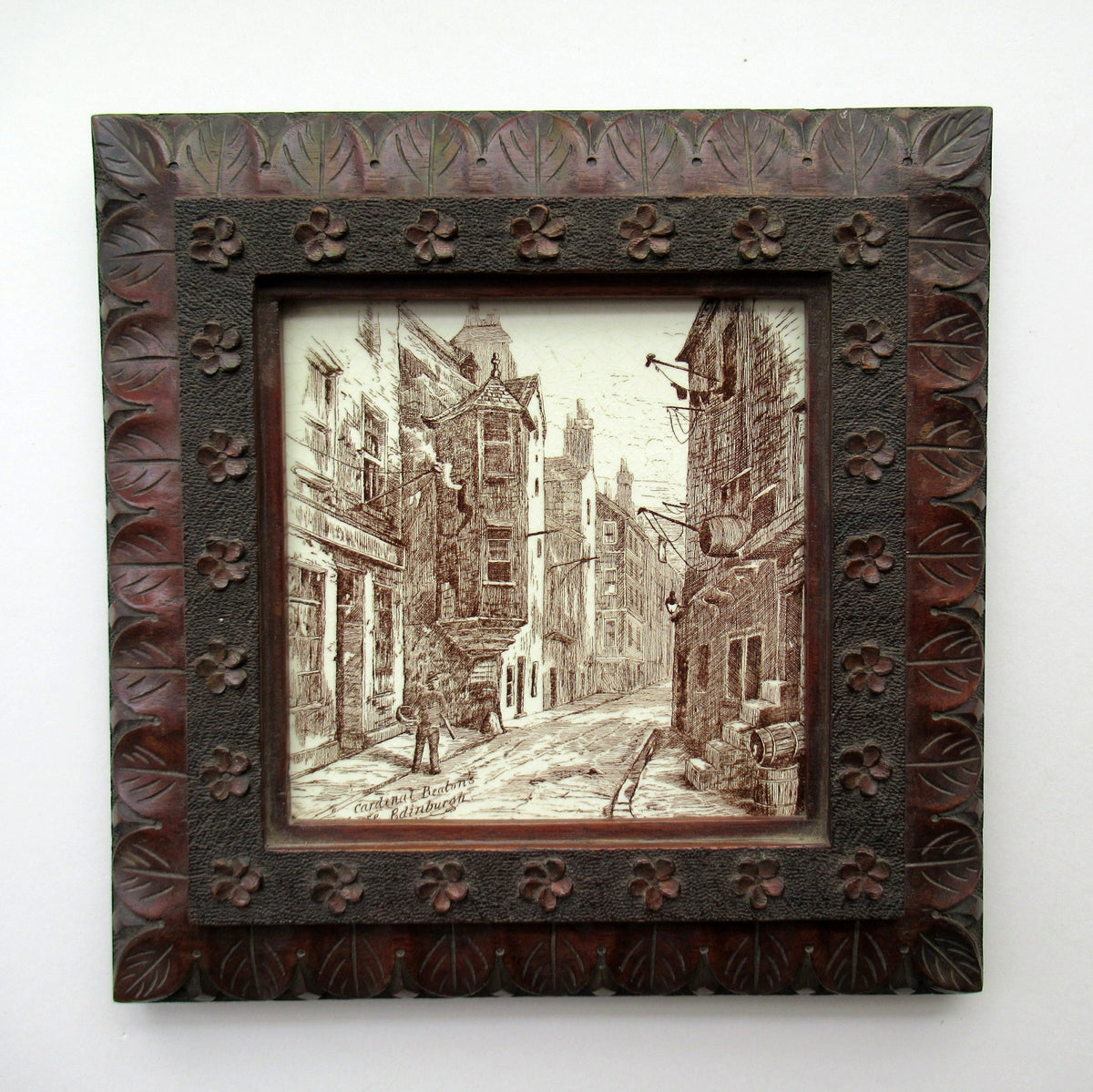 VICTORIAN Minton's Tile Showing Cardinal Beaton's House in Edinburgh ...
