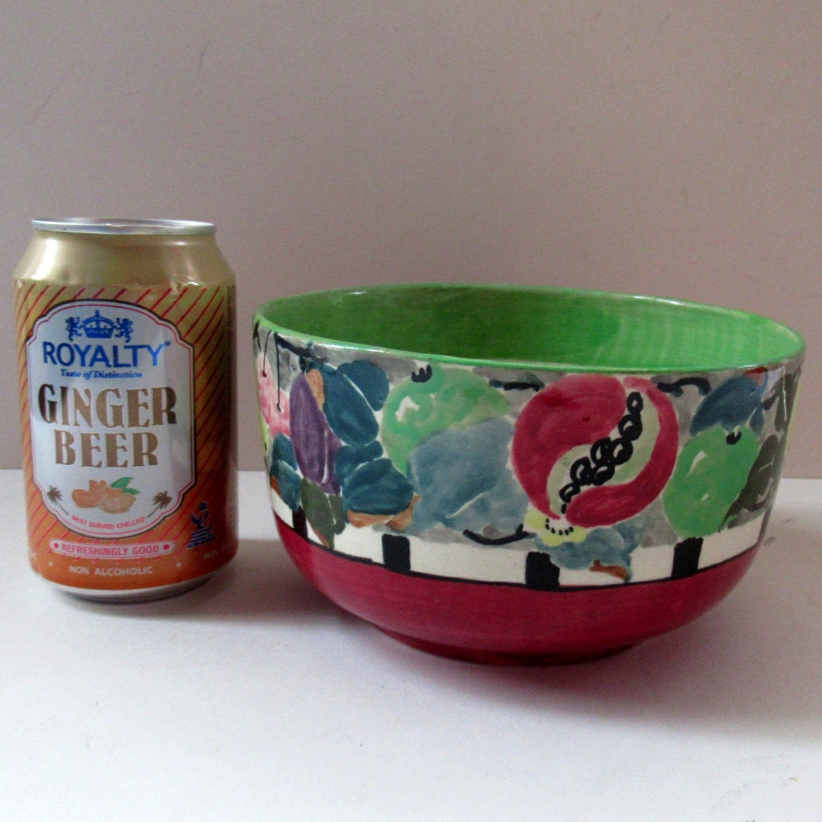 SCOTTISH POTTERY. Large Bough Pottery Bowl Decorated with Summer Fruit ...