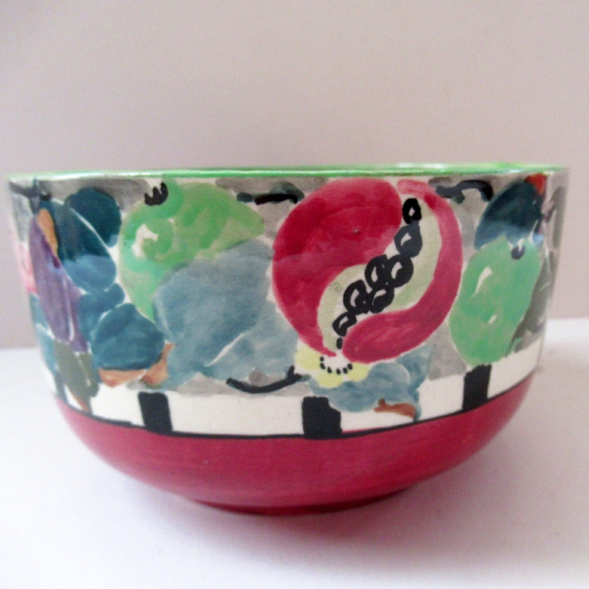 SCOTTISH POTTERY. Large Bough Pottery Bowl Decorated with Summer Fruit ...