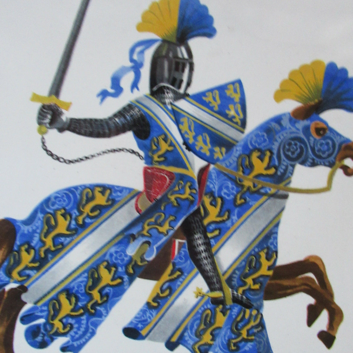 Vintage 1960s British Transfer Printed Tiles of Medieval Knights on Ho ...