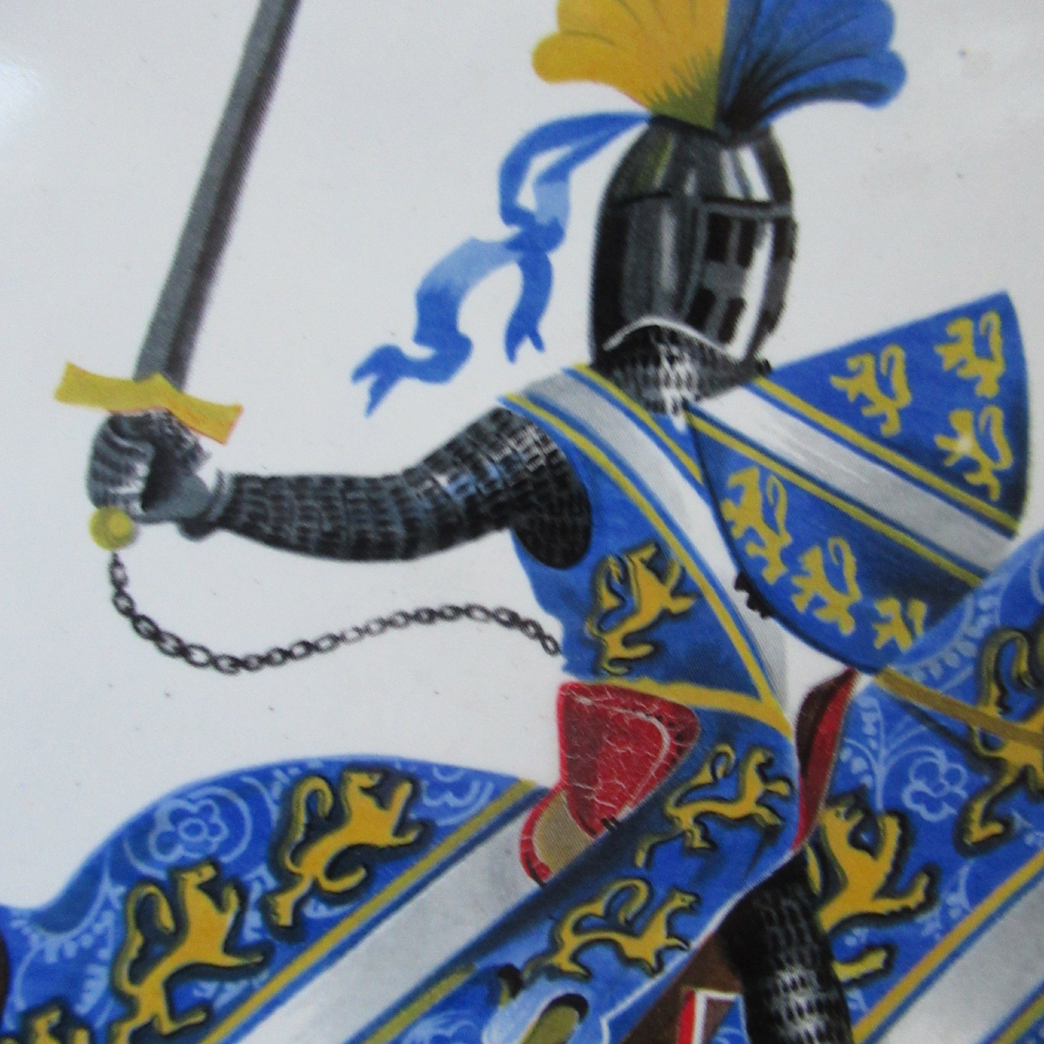 Vintage 1960s British Transfer Printed Tiles of Medieval Knights on Ho ...