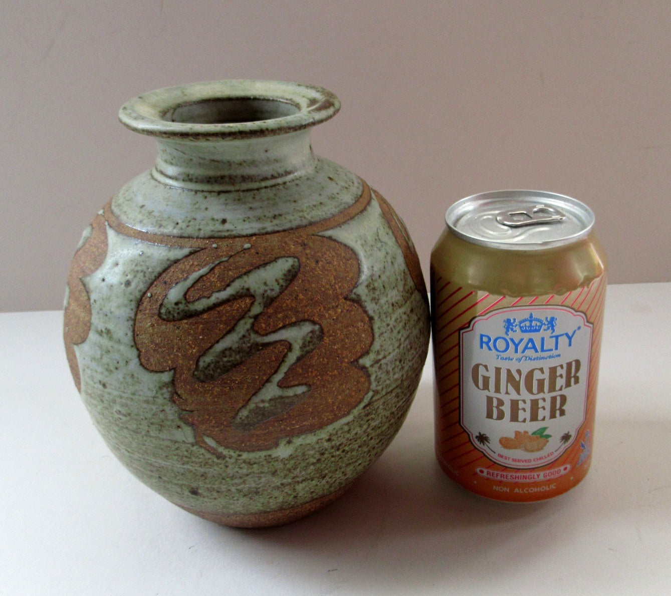 SCOTTISH POTTERY: 1980s Stoneware Studio Pottery Vase with Impressed M ...