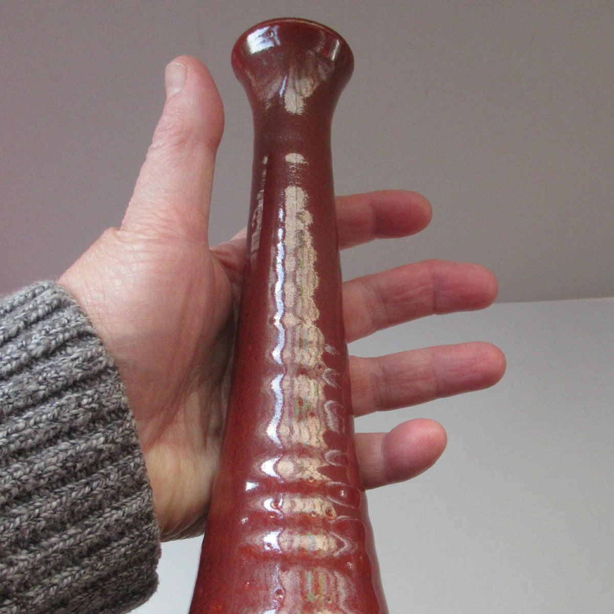 STUDIO POTTERY. 1970s Tall Chimney Vase by Mike Labrum Spiral Pottery ...