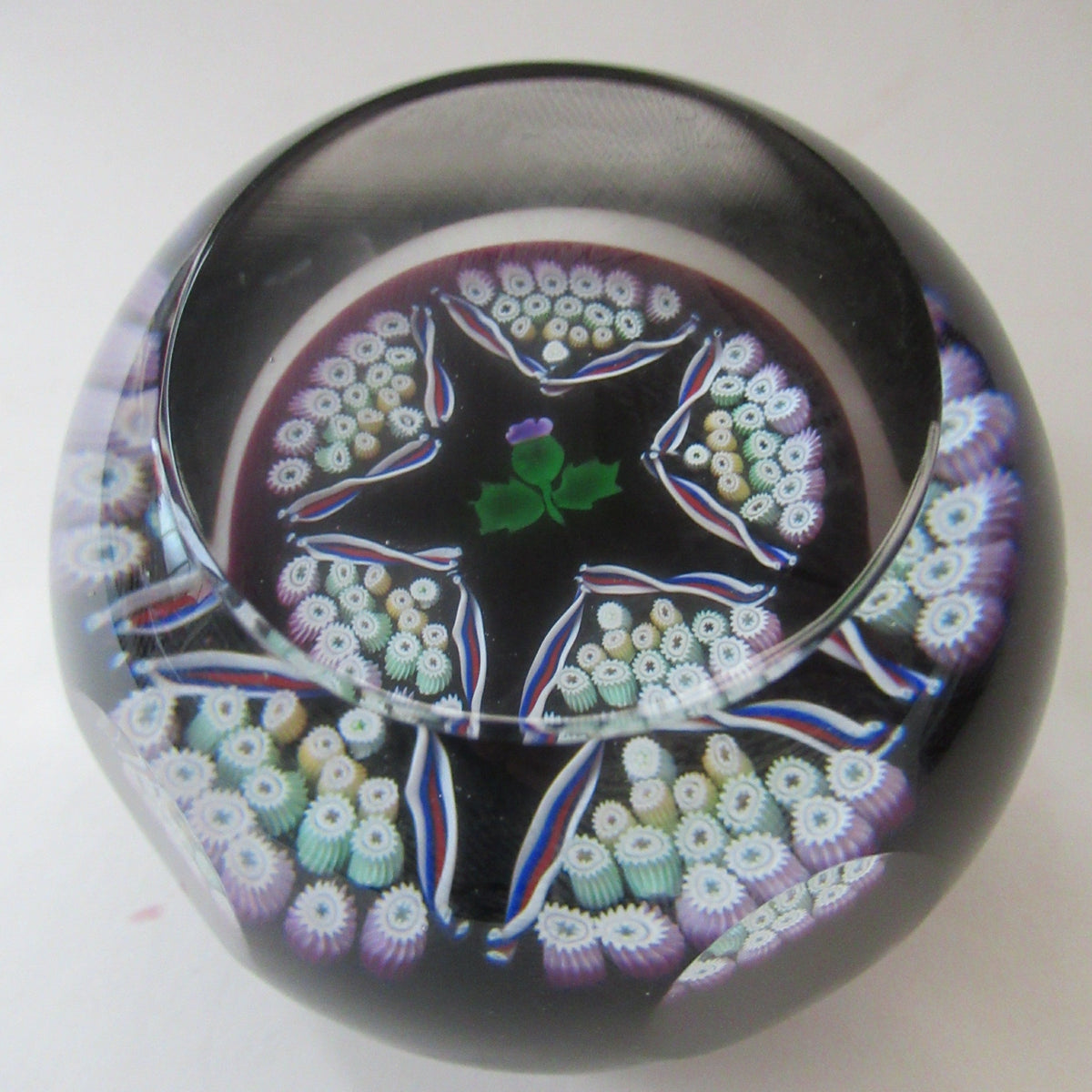 1986 Millefiori Limited Edition THISTLE Paperweight. Made by Caithness ...