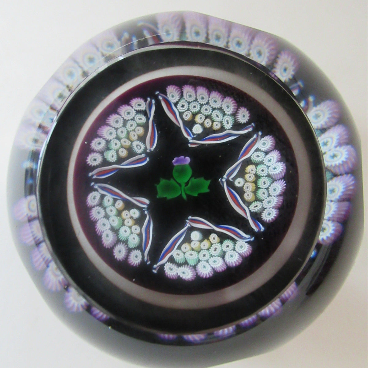 1986 Millefiori Limited Edition THISTLE Paperweight. Made by Caithness ...
