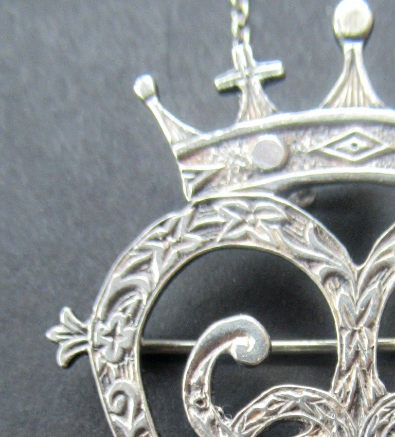 SCOTTISH SILVER. Large Vintage LUCKENBOOTH Brooch. Edinburgh Hallmark ...