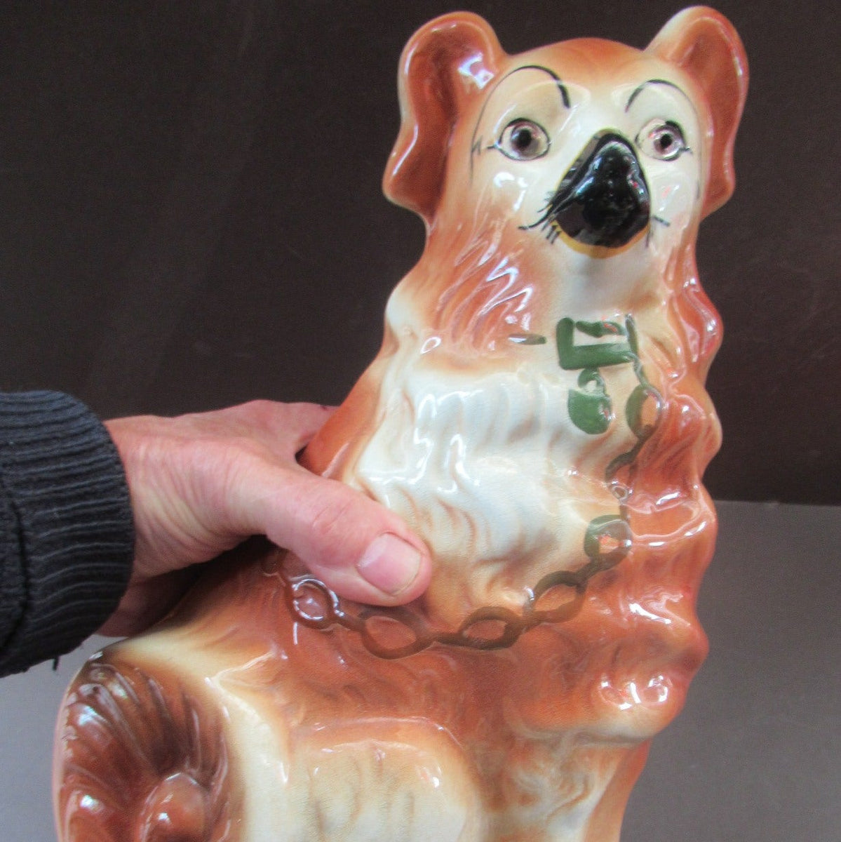 SCOTTISH POTTERY Antique Dogs: VICTORIAN - Bo'ness Pottery Pair of Lar ...