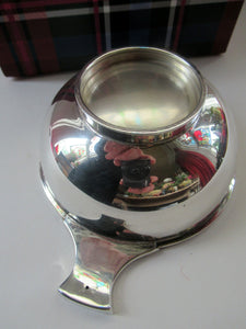 1930s Vintage SOLID SILVER Twin-Handled Drinking Quaich. No inscriptio ...