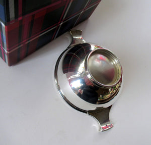 1930s Vintage SOLID SILVER Twin-Handled Drinking Quaich. No inscriptio ...
