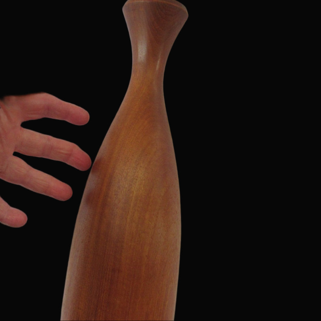 TALL Scandinavian Style Turned Teak Table Lamp. WORKING & Recently Ful – Iconic Edinburgh