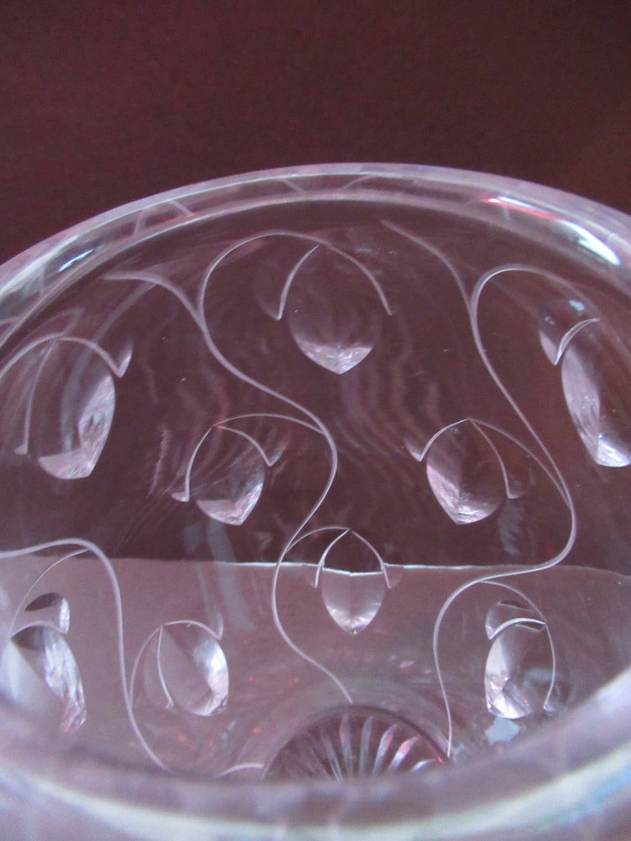 Large Stuart Crystal Cut Glass Vase after JOHN LUXTON. Height 8 1/2 in ...