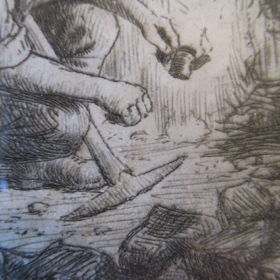 SCOTTISH ART. Rare Etching by Robert Bryden (1865 - 1939). Images Rela ...