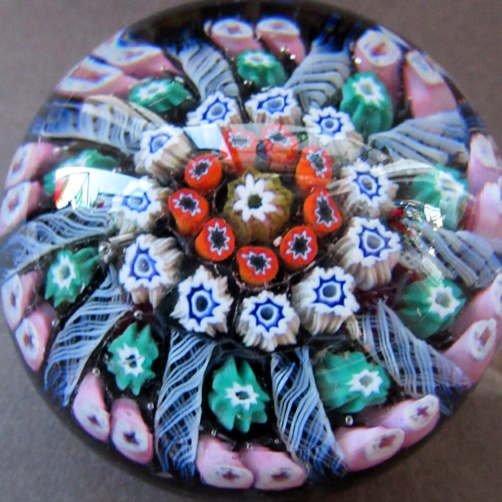 Beautiful VASART Scottish Glass Paperweight with 10 Spokes; with dark ...