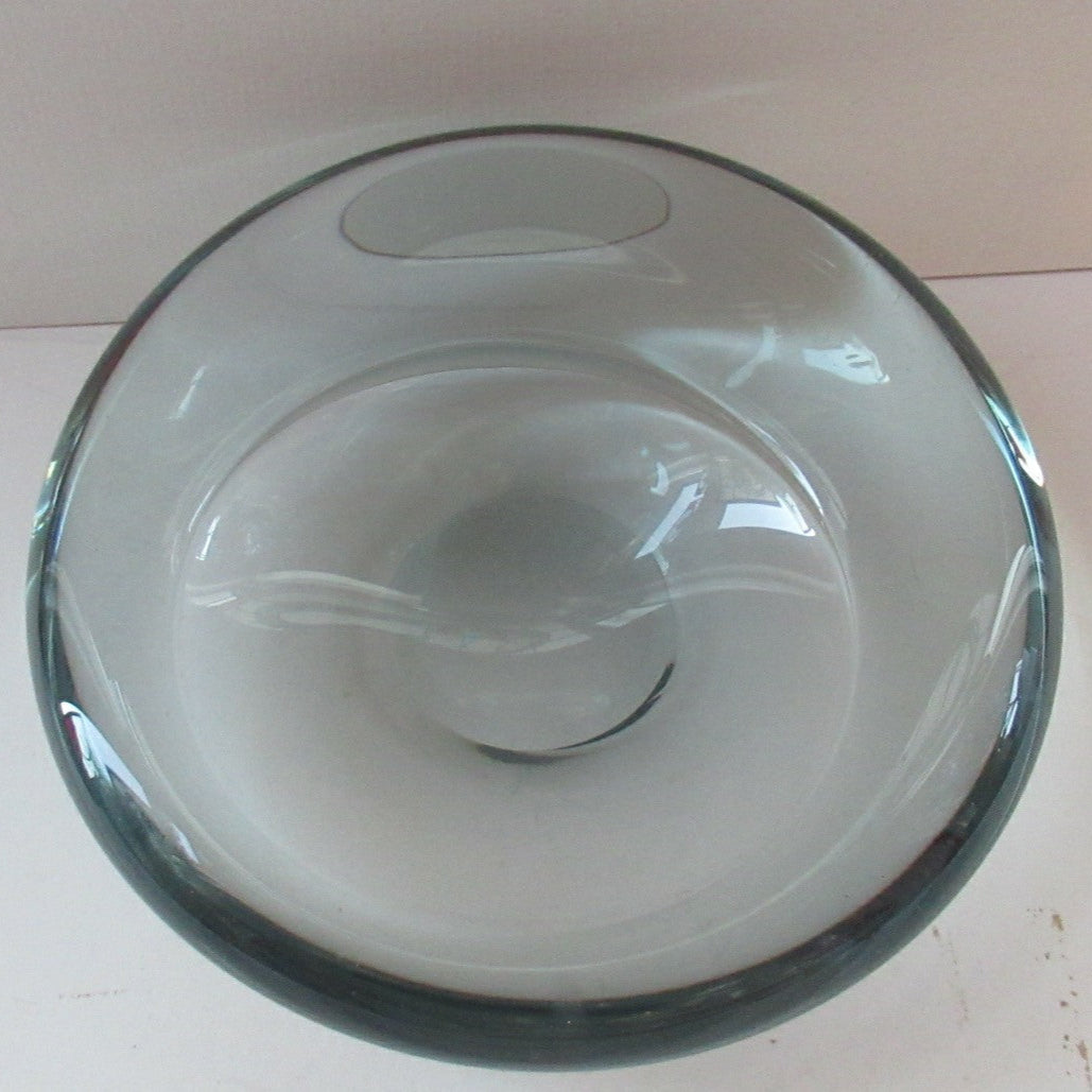 Large Grey-Blue Holmegaard Amorphic Bowl Designed by Per Lutken. Dated ...