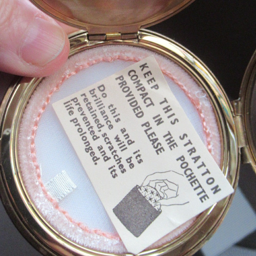 Vintage 1950s POWDER COMPACT with Blue Budgies Design by STRATTON ...