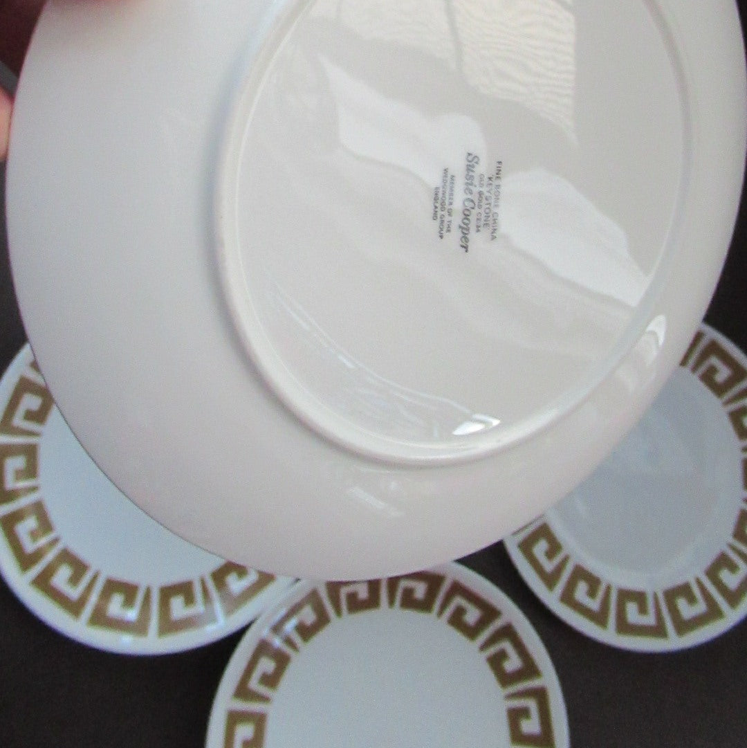 1970s Susie Cooper (Wedgwood) OLD GOLD KEYSTONE. Set of Six Side Plate ...