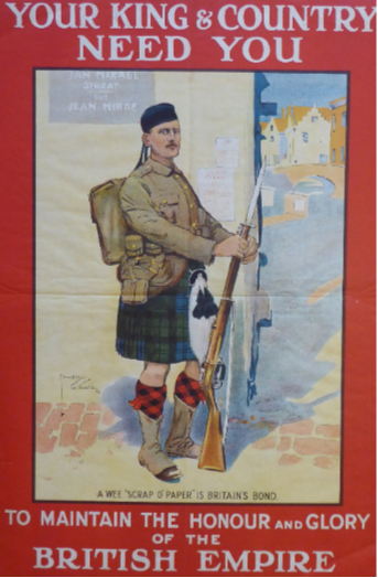 GENUINE Antique WWI Recruitment Poster. Published 1914. Wee Scrap O' P ...