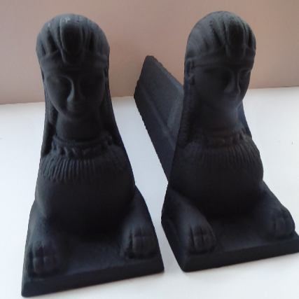 Antique 19th Century Matching PAIR of Cast Iron French Sphinx Andirons ...