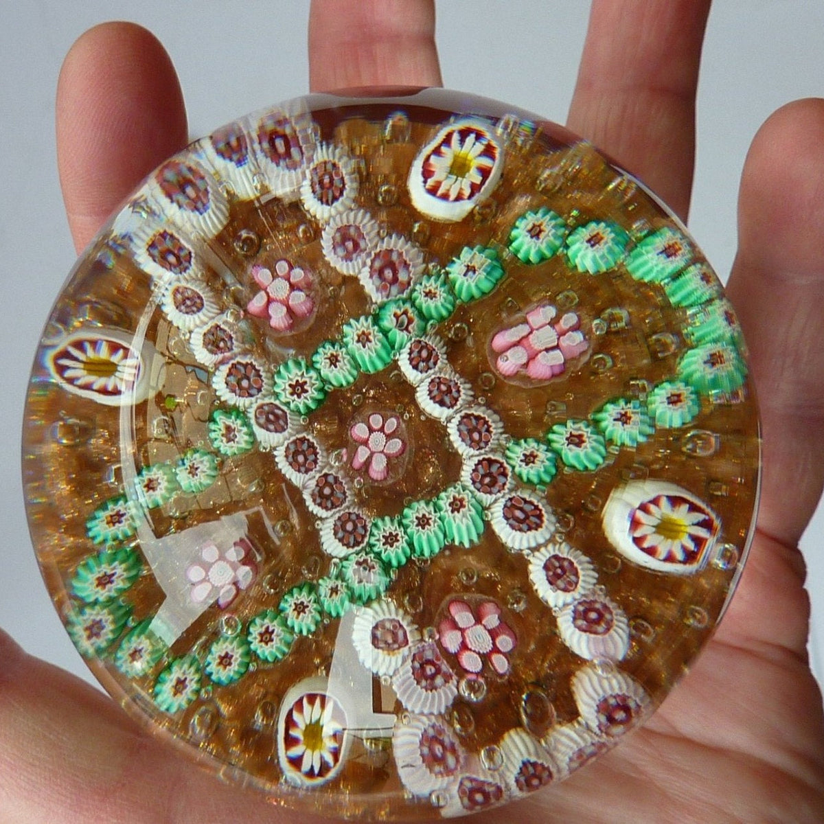 Fabulous LARGE Vintage MURANO Paperweight. With Gold Glitter Ground, A ...